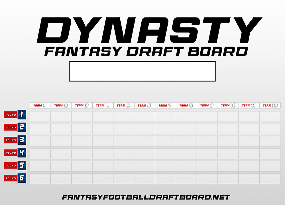 Rookie / Dynasty League Fantasy Football Draft Board 2025 [6 Rounds ...