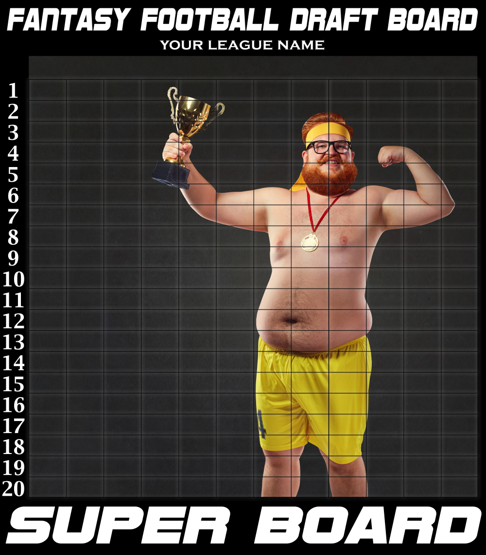 SUPER Board | Jumbo Fantasy Draft Board 2022 | 6 Ft Tall x 6 Ft Wide ...